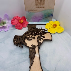 Jesus and Cross Laser Cut File. Vector File for Laser Cutting. Wall Art ...
