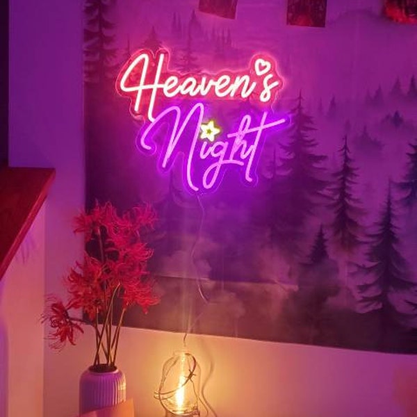 Heaven's Night Neon Sign | Custom Neon Lights Sign | Wedding Neon Sign ...