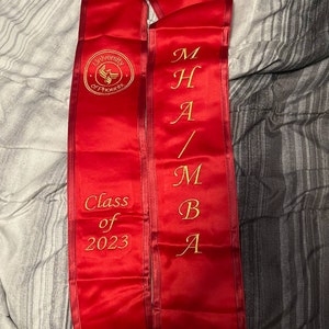 Custom Embroidery Graduation Stole Custom Personalized Stole Custom Text Stole Graduation Stole ...