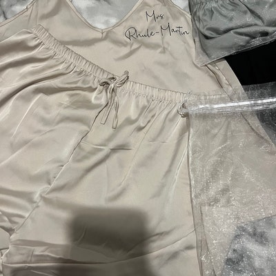 Satin Wedding Pyjamas Pjs, Bridal Party Pyjamas, Wedding Evening ...