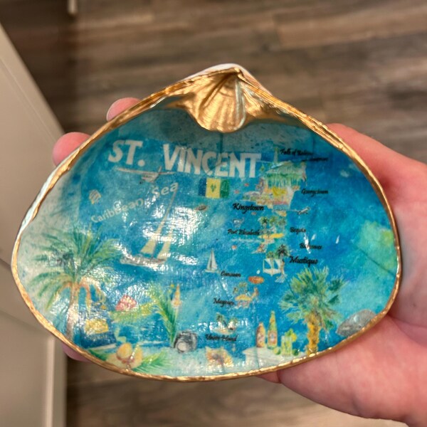 Custom NOAA Chart Shells - Decoupaged and Gilded Clams, Scallops and ...