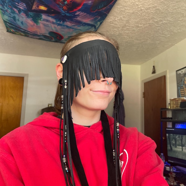 Custom Ritual Trance Mask, Deer Leather, Glass & Metal Beads, Norse ...