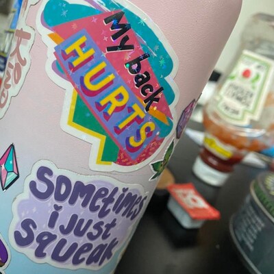 Holographic 90s Kid Waterproof Sticker My Back Hurts - Etsy