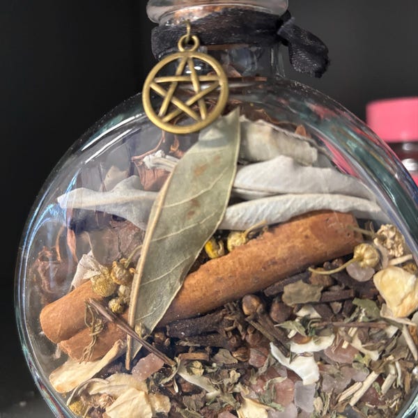 Depression and Anxiety Relief Witch Bottle - Calm- Peace - Herbal ...