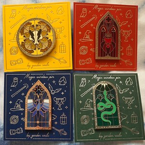 Stained Glass Magic Windows Enamel Pins Set - Etsy