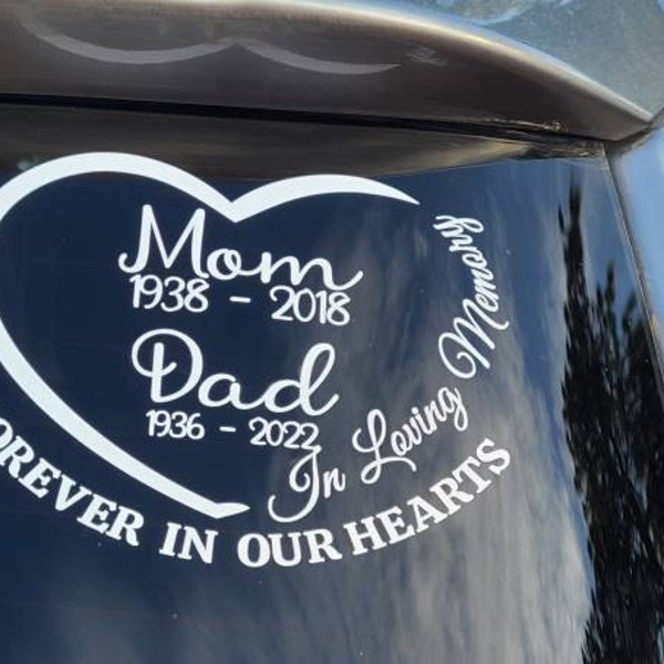 Memorial Car Decal, Bereavement Car Decal, in Loving Memory Memorial ...