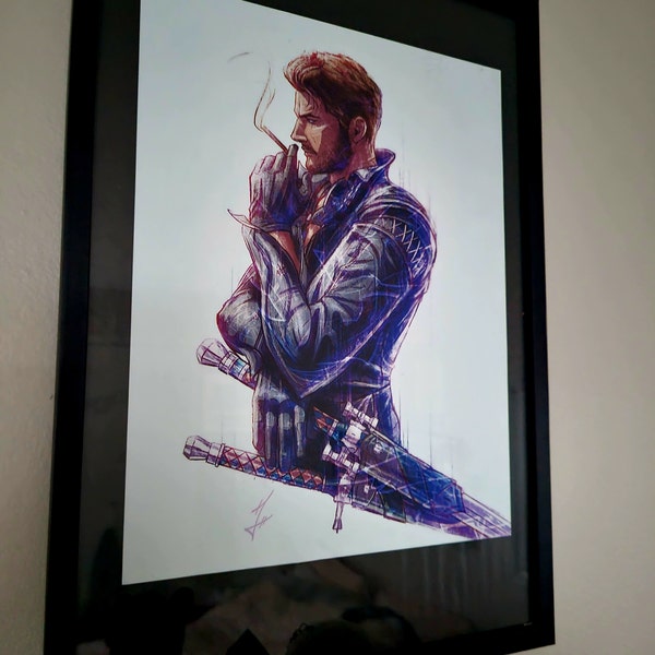 Final Fantasy XVI Cid- Limited Edition Fine Art Sketch Print -FFXVI ...