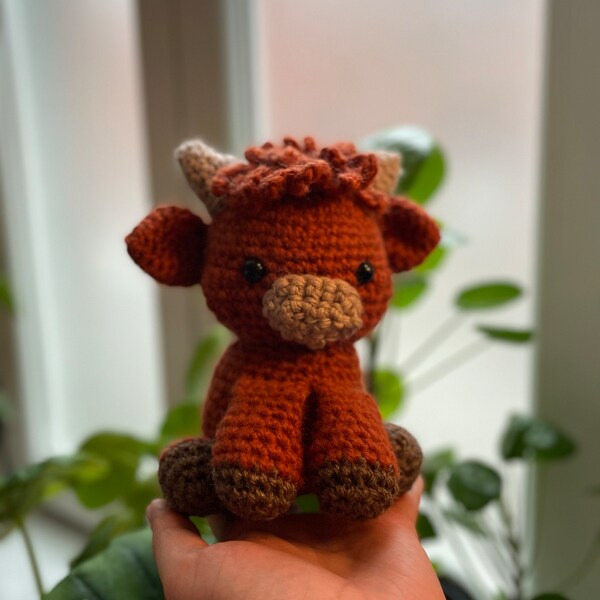 Amigurumi Highland Cow Pattern, Plush Pattern, Stuffed Highland Cow Toy ...
