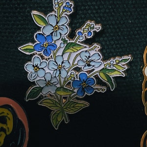 Forget Me Nots Enamel Pin Floral Enamel Pin Blue Flower Enamel Pin ...