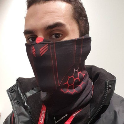 Ninja Face Mask Neck Gaiter Cyberpunk Techwear Futuristic Cosplay Armor ...