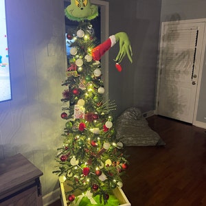 Grinch Theme Head and Arm Christmas Tree Decor - Etsy