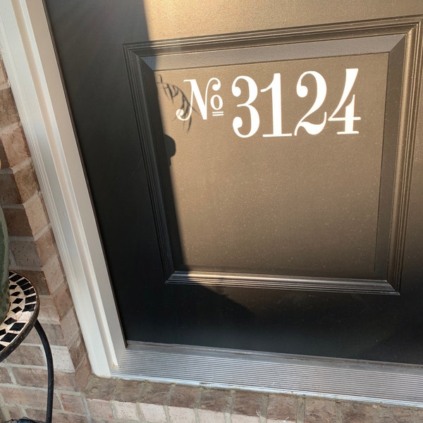 Front Door Number Decal Vinyl Number Door Decal Custom House Number ...
