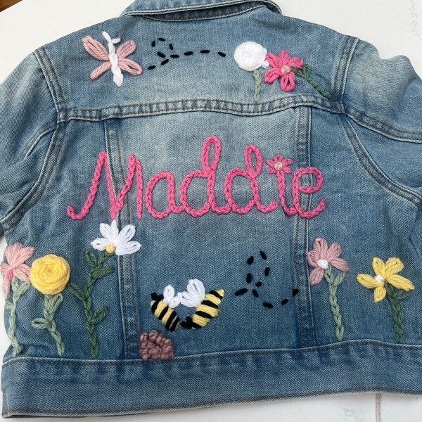 Hand Embroidered Denim Jackets. Personalized Denim Jackets, Girl Jacket ...