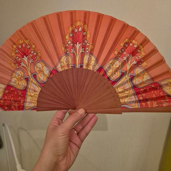 Folding Hand Fan, Spanish Hand Fan, Wood and Silk-like Fabric Fan ...