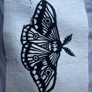 Mothman Linocut Print Sew Patch, Linen, Block Print, Cryptid, Halloween ...