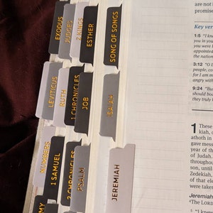 Bible Tabs Black Copper Matte-coated Sticker Tabs Bible Tabs for Men ...