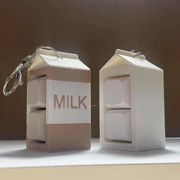 Milk Carton Fidget Toy Keychain: Clicky Clacky Mechanical Keyboard - Etsy