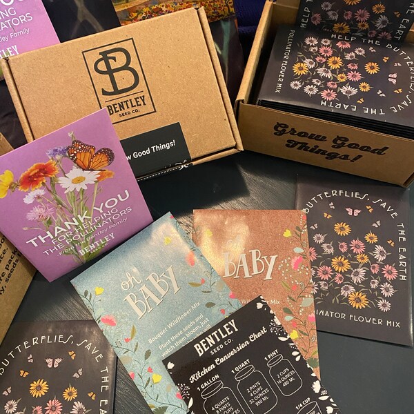 50 Personalized Custom Seed Packets - Pollinator Butterfly - Wildflower ...