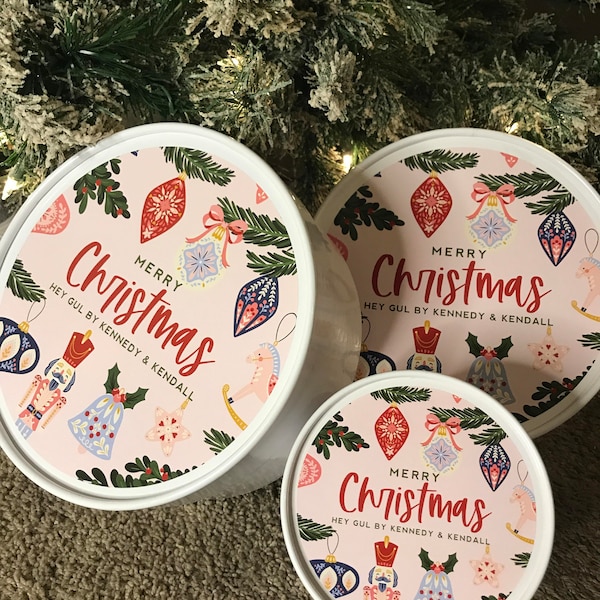 Holiday Gift Box - Round White Hat Box - Custom Christmas Gift Box ...