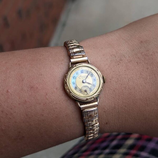 Vintage Buler Green Dial Finger / Ring Watch 17 Jewels Swiss Manual ...