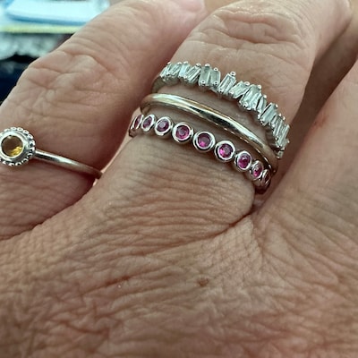 Ruby Bezel Eternity Band, 14k Solid Gold, Birthstone Wedding Ring ...