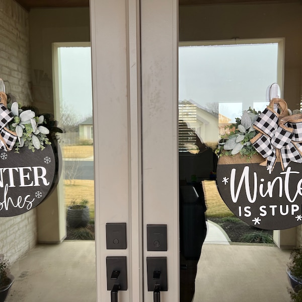 Winter Front Door Decor | Warm Winter Wishes | Winter Front Door Wreath ...