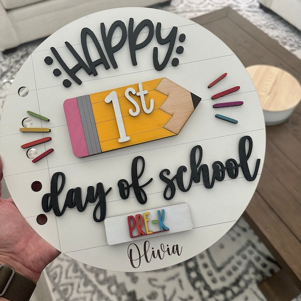 Kids Interchangeable First Day of School Sign, 100th Day of School ...