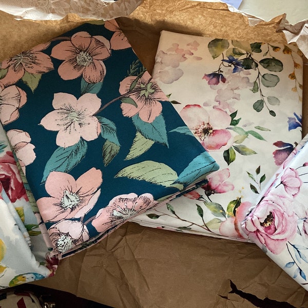 Exclusive 100% Cotton Satin/high Quality Cotton Fabric/watercolor ...