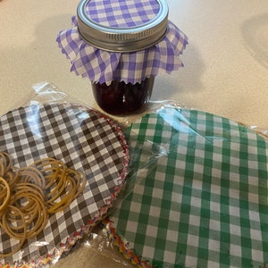 100 X Fabric Jam Jar Tops Wedding Jam Covers 3 Sizes Avalible - Etsy