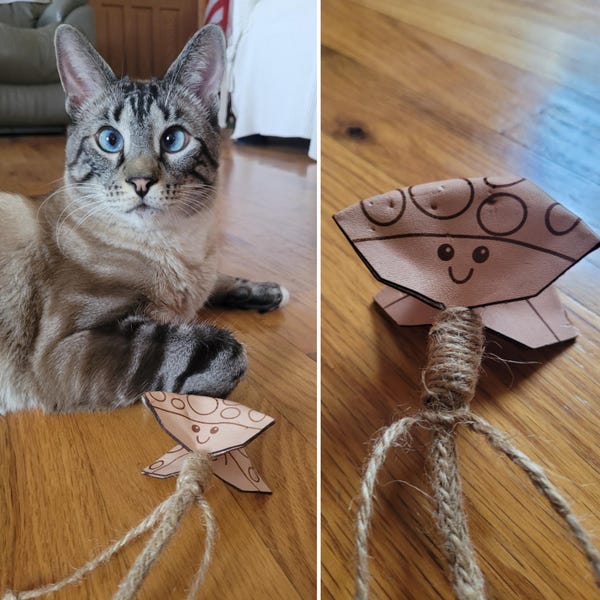 Mini Canvas Crinkle Cat Kickers | Two Pack | 8" Long, Stuffed With 100 ...