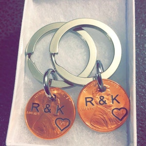 2 Personalized Keychain Set Boyfriend Gift Girlfriend Gift Engraved ...