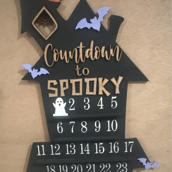 Countdown to Spooky Halloween Calendar Ghost SVG Laser File Wood ...