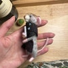 Needle Felted Small Gray Mouse With Acorn Cap and Wool Scarf, Dollhouse ...