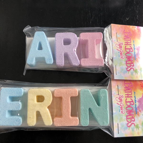 Personalized Letter Bath Bombs, All Natural Kids Gift Set - Etsy