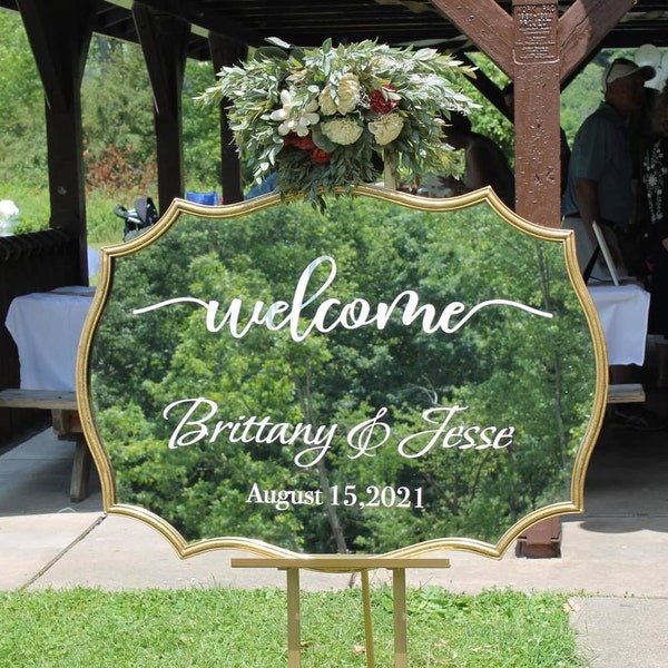 DIY Personalized Wedding Welcome Sign Sticker; Indoor Outdoor Decals ...