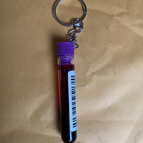Blood Test Tube Keychain / Chemistry / Transfusion / Blood Bank ...