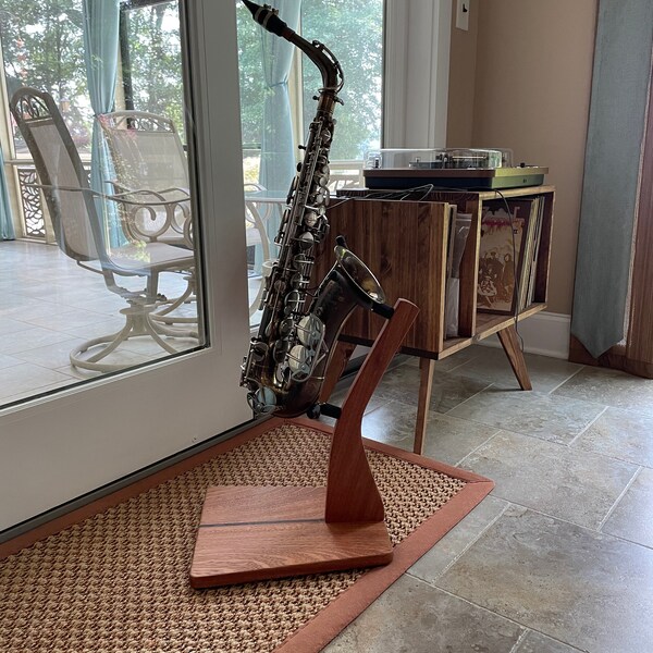 Wooden Saxophone Floor Stand - Cherry, Maple, Mahogany or Walnut - Etsy