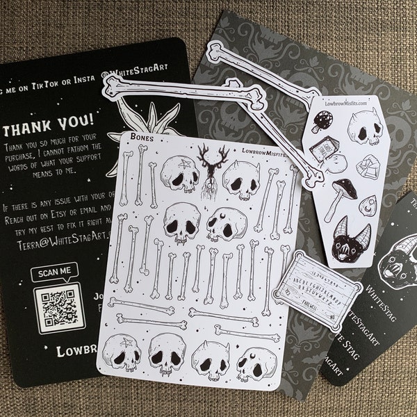 Skulls and Bones Planner STICKER Sheet - Creepy Cute - Etsy