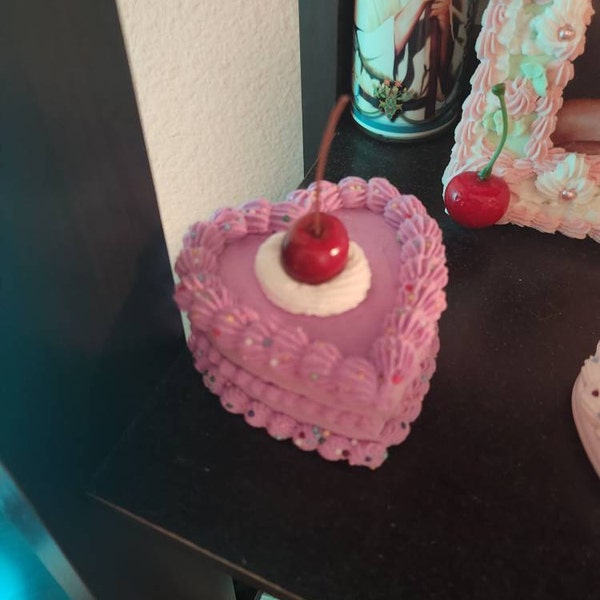 Fake Cake - Mini Heart-shaped Cake Box With Sprinkles - Etsy