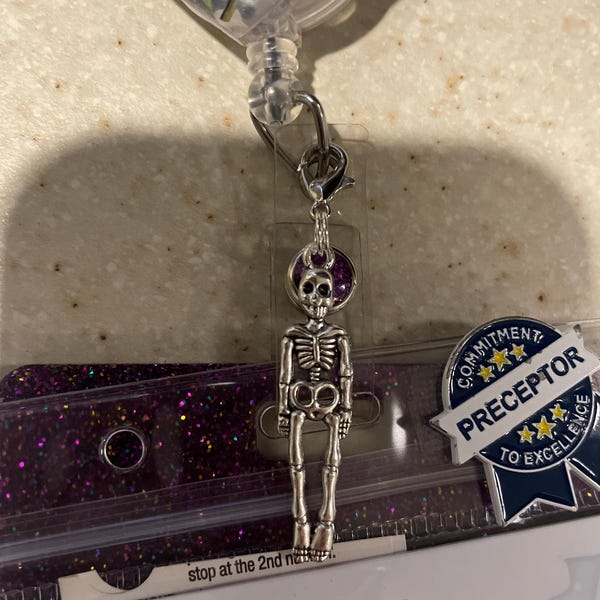 Skeleton, Rad Tech, X-ray Badge Reel Charm · Lanyard Charm · Keychain ...