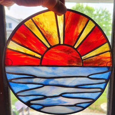 Sunset Stained Glass Pattern PDF Digital File - Etsy