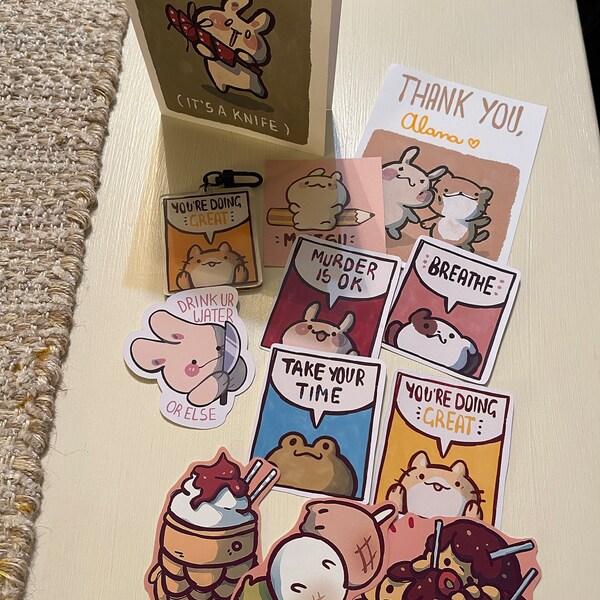 C'mere Handmade Kawaii Cute Glossy Cat Sticker, Fun Gift Idea for ...