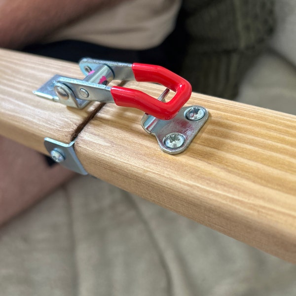 Washing Clothes Line Prop Pole Wooden Gold Stain Collapsible Handmade ...