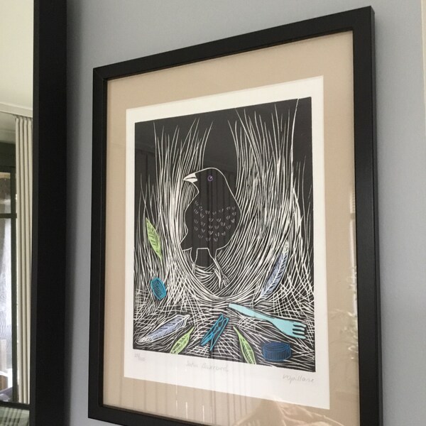 Wombat Linocut Print / Australian Animal / Black and White / Australian ...