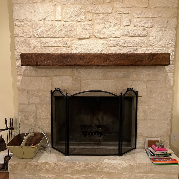 Corner Rustic Fireplace Mantel Custom Made for Inside and Outside ...