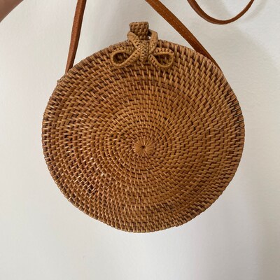 Rattan Woven Bali Bag Rattan Basket Beach Handbag Wicker - Etsy