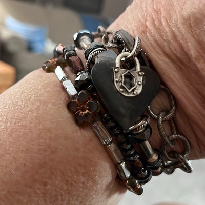 Guns & Roses, the Bead Encore//rusty Rose and Metallic Toned Chain ...