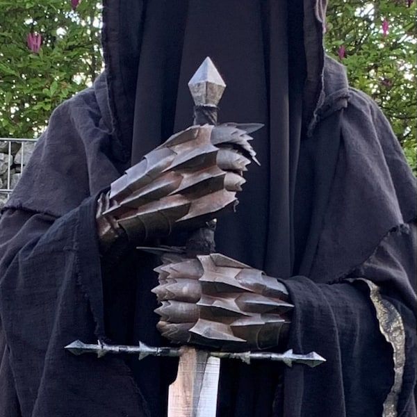 Mittelalterliche Handschuhe | Paar schwarze Zaubererhandschuhe | - Etsy ...