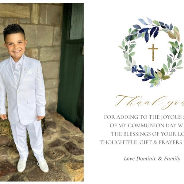 Printable Boy Holy Communion Invitation, Navy and Grey Communion ...