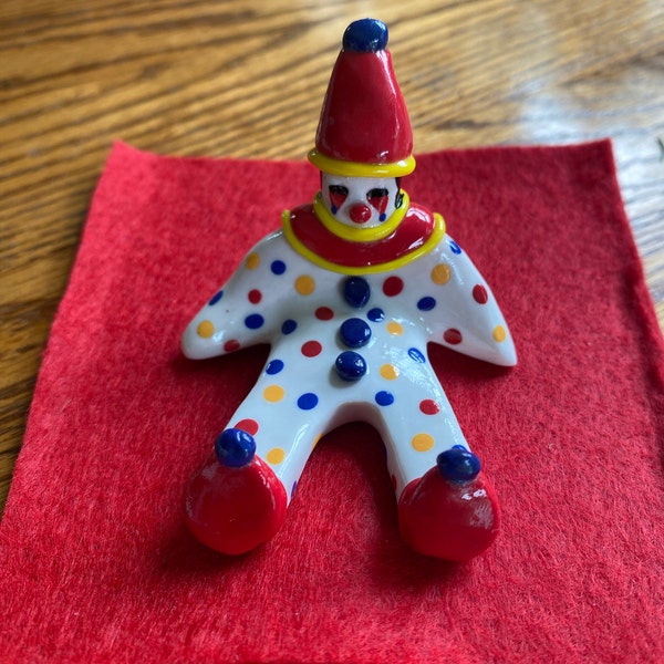 Mini Primary Colors Clown Figurine - Etsy